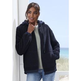 ELBSAND Fleecejacke schwarz Gr. 36 für Damen. Mit Schriftzug, Stickereien. Gerade. Nachhaltig.
