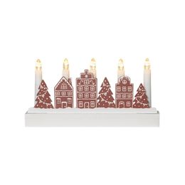 STAR TRADING LED Kerzenleuchter ,Yuletide‘, Holzmotive, LED, 5-flammig, Batterie | Gr.: onesize