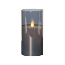 STAR TRADING LED Windlicht ,M-Twinkle' mit Flackereffekt, Batterie, Timer, grau, H | Gr.: onesize
