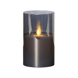 STAR TRADING LED Windlicht ,M-Twinkle' mit Flackereffekt, Batterie, Timer, grau, H | Gr.: onesize