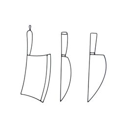UNUS Wanddeko Messer aus Metall 3er Set in Schwarz | Gr.: onesize