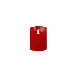 STAR TRADING LED Stumpenkerze ,M-Twinkle' aus Echtwachs, Batterie und Timer, rot, 1 | Gr.: onesize