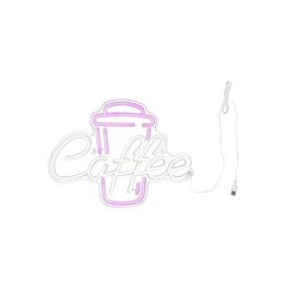 STAR TRADING Neonschild ,Plexy Coffee‘, Plexiglas, USB, pink-weiß, 40x30cm | Gr.: onesize