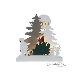 STAR TRADING LED-Dekoleuchte ‚Forest Friends‘, Batterie, Holz, Tiermotive, 38cm | Gr.: onesize