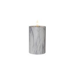 STAR TRADING LED Blockkerze ,Flamme Marble‘, Batterie, Timer, Beton, Marmor-Optik, | Gr.: onesize