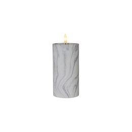 STAR TRADING Beton-Kerze ,Flamme Marble' in Marmor-Optik, Batterie + Timer, warmwei | Gr.: onesize