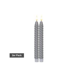 STAR TRADING Gedrehte LED Stabkerzen ,Flamme Swirl‘, 2 Stck, Echtwachs, Batterie, T | Gr.: onesize
