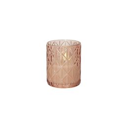 STAR TRADING LED Kerze ,Flamme Romb', Windlicht, Batterie + Timer, flackernd, rosa | Gr.: onesize