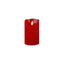 STAR TRADING LED Stumpenkerze ,M-Twinkle' aus Echtwachs, Batterie und Timer, rot, 1 | Gr.: onesize