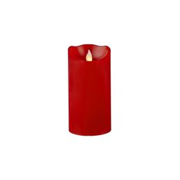 STAR TRADING LED Stumpenkerze ,M-Twinkle' aus Echtwachs, Batterie und Timer, rot, 1 | Gr.: onesize