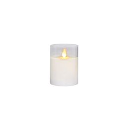 STAR TRADING LED Windlicht ,M-Twinkle', flackernd, Batterie + Timer, weiß, H 10cm | Gr.: onesize
