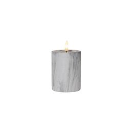 STAR TRADING LED Blockkerze ,Flamme Marble‘, Batterie, Timer, Beton, Marmor-Optik, | Gr.: onesize