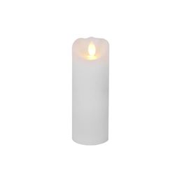 STAR TRADING LED Blockkerze ,Glow' mit Batterie und Timer, Echtwachs, weiß, 15cm | Gr.: onesize