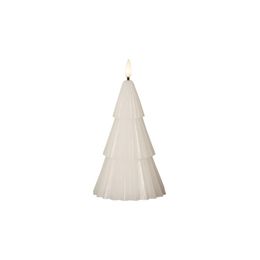 STAR TRADING Echtwachskerze ,Flamme Grany', Tannenbaum mit Batterie + Timer, weiß, | Gr.: onesize