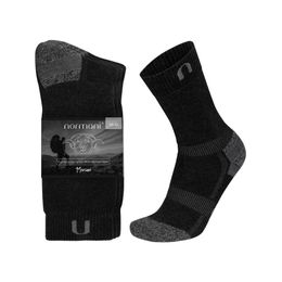 Normani 2 Paar Merino Wander- und Funktionssocken in Anthrazit | Gr.: 39-42