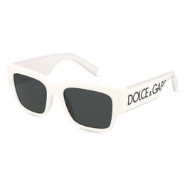 Dolce & Gabbana Dolce&Gabbana 0DG6184 | Herren-Sonnenbrille | Fassung: Vollrand, Quadratisch, Kunststoff, Weiß Transparent | Glasfarbe: Grau