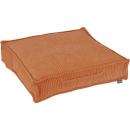 HOCK H.O.C.K. Sitzauflage »Jonny« Cordkissen inkl. Füllung, 50x50x10cm, Matratzenkissen, strukturiert goldfarben-orange Obermaterial: 100% Polyester