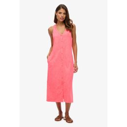 Superdry Jerseykleid »BEACH JERSEY VEST MIDI DRESS« Sommerkleid Fiery Coral XS - N-Gr N-Gr XS Ärmelloses Shirtkleid von Superdry in Midilänge