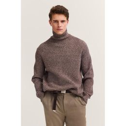 Bugatti Rollkragenpullover &raquo;Regular Fit&laquo; Grobstrick aus einem Wollmix 20-braun S S Regular Fit - bequem & klassisch geschnitten