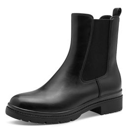 Tamaris Chelseaboots, Blockabsatz, Basic, Stiefelette in veganer Verarbeitung schwarz 36 36 Klassischer Chelseaboots mit Reißverschluss für den...