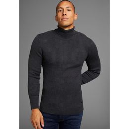 Bruno Banani Rollkragenpullover in Rippenqualit&auml;t anthrazit melange M (48/50) M (48/50) Rollkragenpullover von Bruno Banani