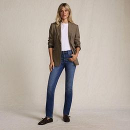 LANDS' END Karierter Blazer, Damen,  Beige, Polyester/Viskose/Polyester-Mischung, by Lands' End