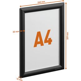 Durable Klapprahmen Aluminium, Format A4, schwarz