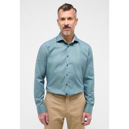 Langarmhemd Eterna "SLIM FIT", Herren, Gr. 41, Normalgrößen, grün, 100% cotton, schmal, Manschette, Hemden