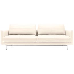 3,5-Sitzer "CR.414, Designsofa, edles Sofa, Loungesofa, Ledersofa, klares Design", wei&szlig; (perlwei&szlig;), B:220cm H:91cm T:106cm, CREATION BY ROLF BENZ, Sofas, aus Leder oder Chenille, erstklassiger Sitzkomfort, legere Polsterung