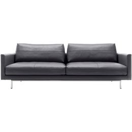 3,5-Sitzer "CR.414, Designsofa, edles Sofa, Loungesofa, Ledersofa, klares Design", schwarz (signalschwarz), B:220cm H:91cm T:106cm, CREATION BY ROLF BENZ, Sofas, aus Leder oder Chenille, erstklassiger Sitzkomfort, legere Polsterung
