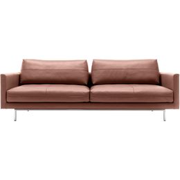 3,5-Sitzer "CR.414, Designsofa, edles Sofa, Loungesofa, Ledersofa, klares Design", braun (signalbraun), B:220cm H:91cm T:106cm, CREATION BY ROLF BENZ, Sofas, aus Leder oder Chenille, erstklassiger Sitzkomfort, legere Polsterung
