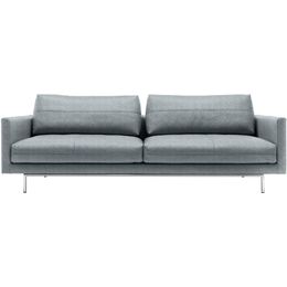 3,5-Sitzer "CR.414, Designsofa, edles Sofa, Loungesofa, Ledersofa, klares Design", blau (wasserblau, steingrau), B:220cm H:91cm T:106cm, CREATION BY ROLF BENZ, Sofas, aus Leder oder Chenille, erstklassiger Sitzkomfort, legere Polsterung