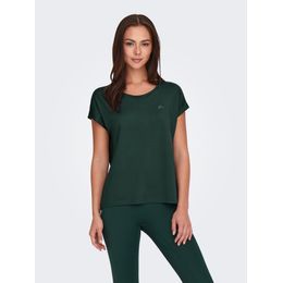 Trainingsshirt Only Play "ONPAUBREE SS LOOSE TRAIN TEE - NOOS", Damen, Gr. L, gr&uuml;n (scarab), Jersey, Obermaterial: 88% Polyester, 12% Elasthan, unifarben, relaxed fit normal, Rundhals, Shirts