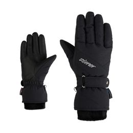 Skihandschuhe Ziener "KENDRI-Z AS PR glove", Damen, Gr. 6,5, schwarz, Obermaterial: 100% Polyester; Innenhand: 100% Polyester; Futter: 100% Polyester; Wattierung: 100% Polyester (recycelt), Handschuhe