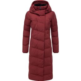 Wintermantel Ragwear "Pavla Long Soft YOUMODO", Damen, Gr. XL (42), rot (weinrot), Obermaterial: 100% Polyester; Innenfutter: 100% Polyester; Wattierung: 100% Polyester, gerade kniebedeckend, hoch geschlossener Ausschnitt, &Auml;rmel ohne &Auml;rmelschlitz Rippstrickb&uuml;ndchen, M&auml;ntel Wintermantel, Wasserdichter Steppmantel mit Kuschelkragen, Topseller