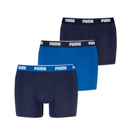 Boxershorts Puma "Puma MEN EVERYDAY BASIC BOXERS 3P", Herren, Gr. S, blau (blau combo), Single Jersey, Obermaterial: 95% Baumwolle, 5% Elasthan, körpernah, Unterhosen, Komfortabler elastischer Logobund