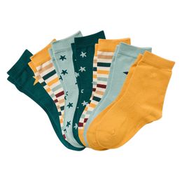 Tchibo - 7 Paar Kinder-Socken - Herren - Gr. 23-26 - dunkelgrün