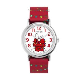 Timex Analoguhr 'Peanuts Weekender Holiday' Damen Gr&ouml;&szlig;e One Size mischfarben / rot