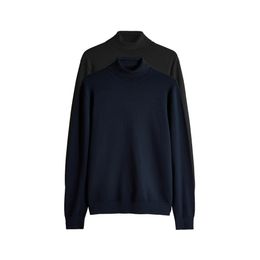 The Set Pullover Herren Gr&ouml;&szlig;e L navy / schwarz