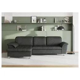 Ecksofa DOMO collection "Franzi Steppung im Sitzbereich B7T/H: 278/162/80 cm, L-Form", grau (dunkelgrau), B:278cm H:80cm T:171cm, Flachgewebe (100% Polyester);Chenille (100% Polyester), Sofas, wahlweise mit Bettfunktion, Bettkasten und Kopfteilverstellung
