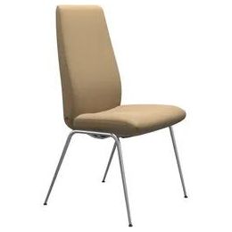 Polsterstuhl stressless "Laurel", beige (sand paloma, chrom glänzend), B:57cm H:105cm T:60cm, Leder PALOMA: PALOMA ist ein durchgefärbtes Semianilin-Möbelleder mit natürlicher Narbung., Stühle, High Back, Größe L, mit Beinen aus Stahl in Chrom glänzend