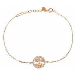 Armband ADELIA ́S "Damen Armband Lebensbaum aus 925 Silber mit Zirkonia 20 cm", gold, Armbänder, 20