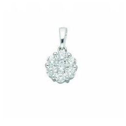 Ketten-Anhänger ADELIA ́S "Damen Silberschmuck 925 Silber Anhänger mit Zirkonia Ø 9,8 mm", silber, Schmuckanhänger, Damen, mit Zirkonia, Silber 925 (Sterlingsilber), mit Zirkonia Silberschmuck für Damen