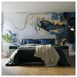 Fototapete Art for the home "Marmor", blau, H:2,8m L:2,8m, Vlies, Tapeten, Design Tapeten
