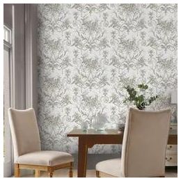 Vliestapete Laura Ashley "TUILERIES", grau, H:10m L:10m, Vlies, Tapeten, Design Tapeten