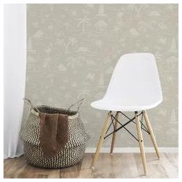 Vliestapete SUPERFRESCO EASY "Sonnenuntergangsinsel", beige, H:10m L:10m, Vlies, Tapeten, Design Tapeten