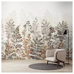 Fototapete Art for the home "Blatt-Silhouette", mehrfarbig, H:2,8m L:2,8m, Vlies, Tapeten, Design Tapeten