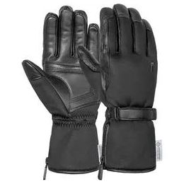 Skihandschuhe Reusch "Method WINDSTOPPER", Damen, Gr. 8,5, schwarz, 79% Polyester, 20% Rindsleder, 1% Elasthan, unifarben, Handschuhe, mit winddichter, atmungsaktiver Funktion