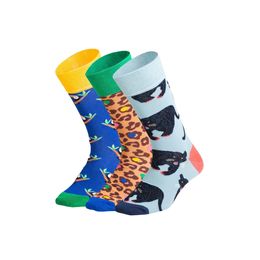 DillySocks Socken 'Exotic Trio' Damen Gr&ouml;&szlig;e 36/40 beige / pastellblau / gelb / gr&uuml;n