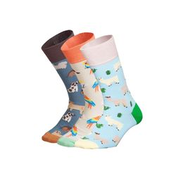 DillySocks Socken 'Animal Attitude' Damen Gr&ouml;&szlig;e 36/40 himmelblau / orange / pastellpink